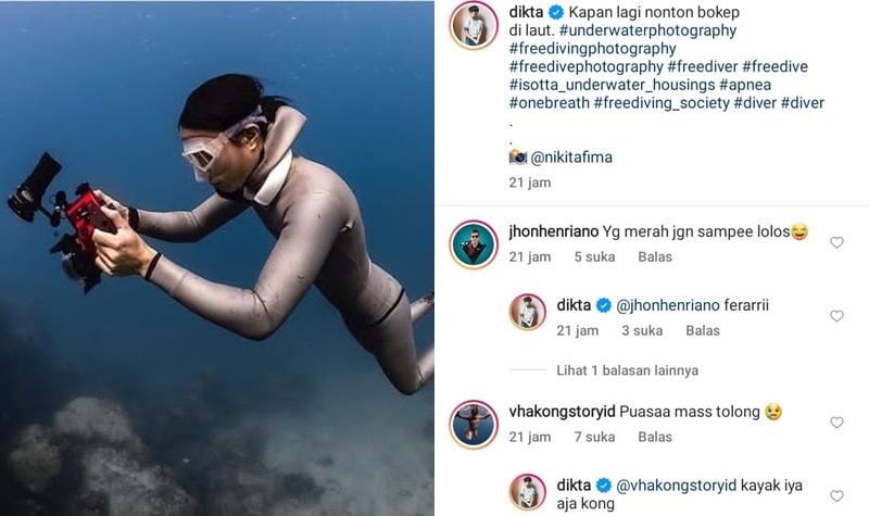 Narasi ‘Kapan Lagi Nonton Bokep di Laut’, IG Dikta Digeruduk Netizen