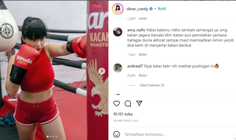 Besok Tanding Tinju, Dinar Candy Makin Serius Latihan Besok Tanding Tinju, Dinar Candy Makin Serius Latihan