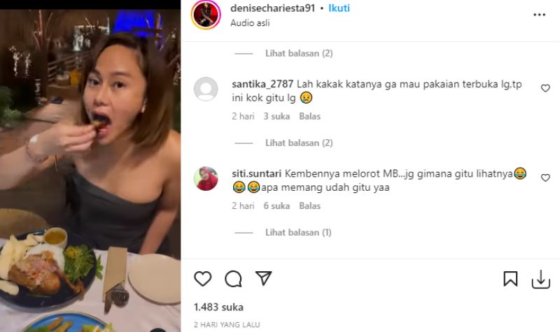 Astaga! Baju Seksi Denise Chariesta Melorot, 'Itunya' Nyaris Kelihatan Astaga! Baju Seksi Denise Chariesta Melorot, 'Itunya' Nyaris Kelihatan