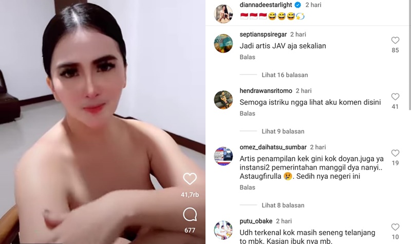 Makin Tua Makin Berani, Diana Dee Starlight Pamer Bodi Tanpa Busana Hebohkan Jagat Maya